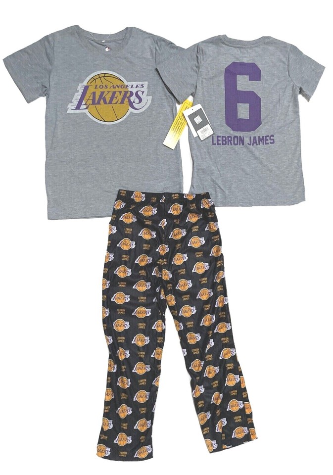 Los Angeles Lakers NBA Boys Pajama 2-PC Sets Short or Long Sleeve; Size ...