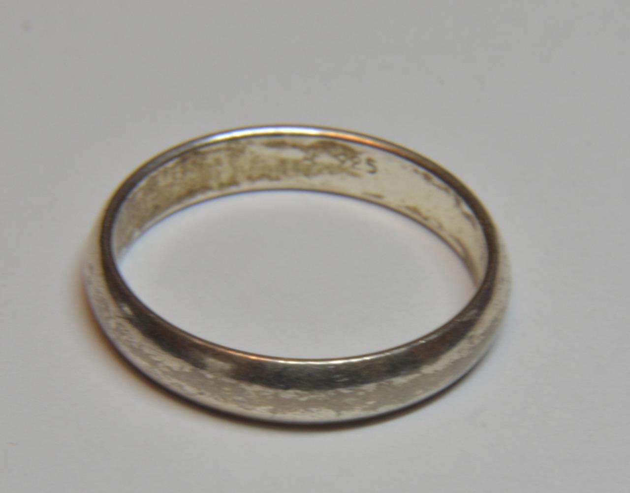 Vintage Sterling Silver 925 Classic Wedding Ring Mexico sz -7.75 weight ...