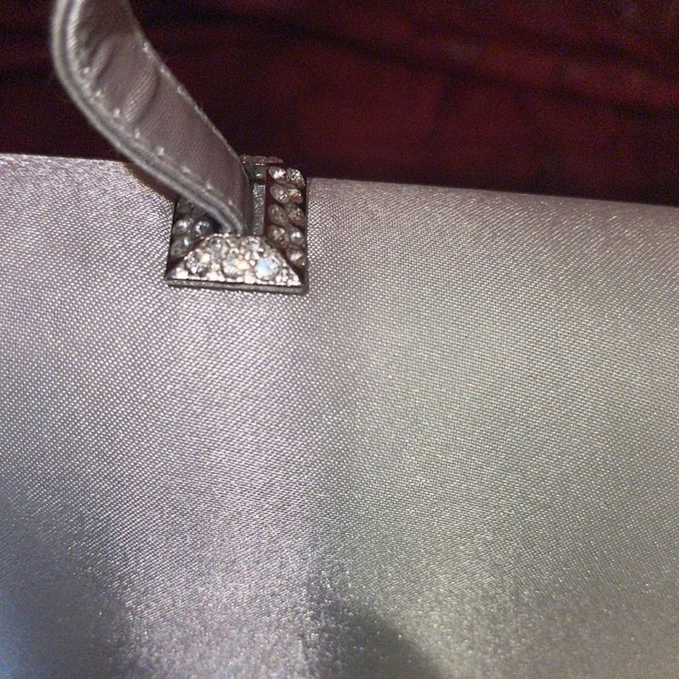 Sasha New York 4 Piece Top Handle Evening Clutch Set Satin Gray Vintage ...