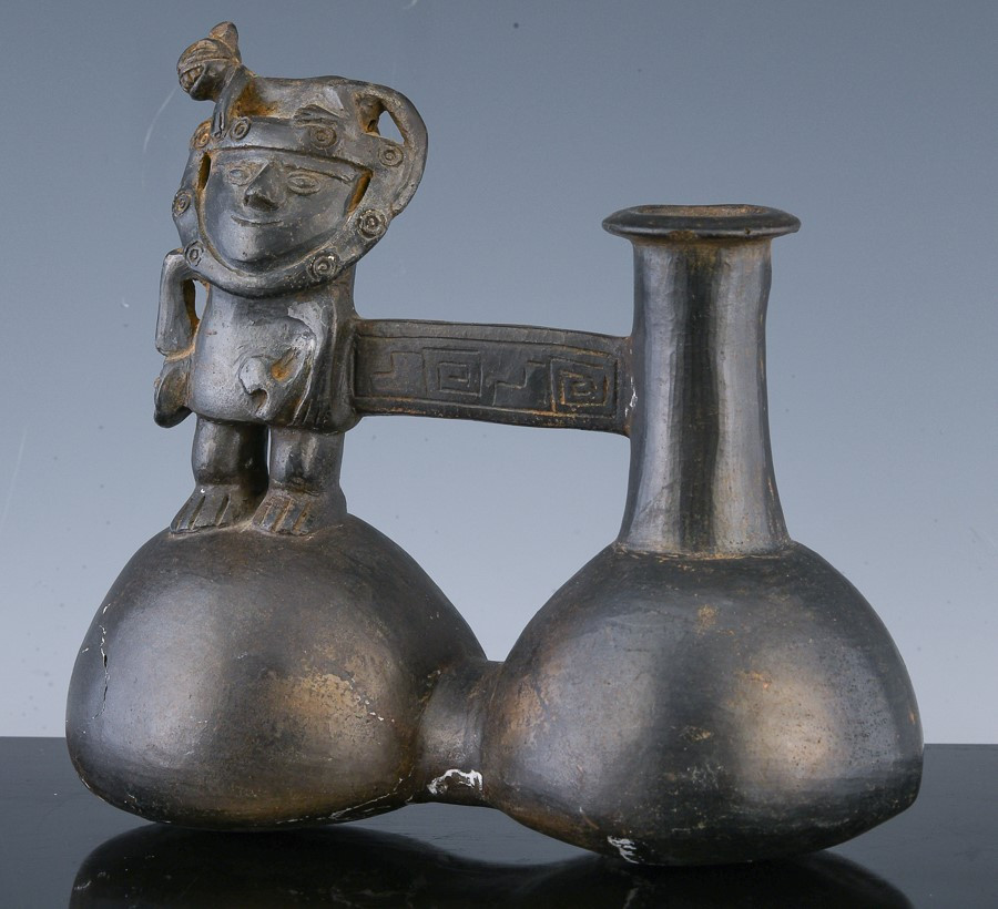 VERY RARE ANCIENT CHIMU INCA PERU PRE COLUMBIAN POTTERY FIGURAL ...