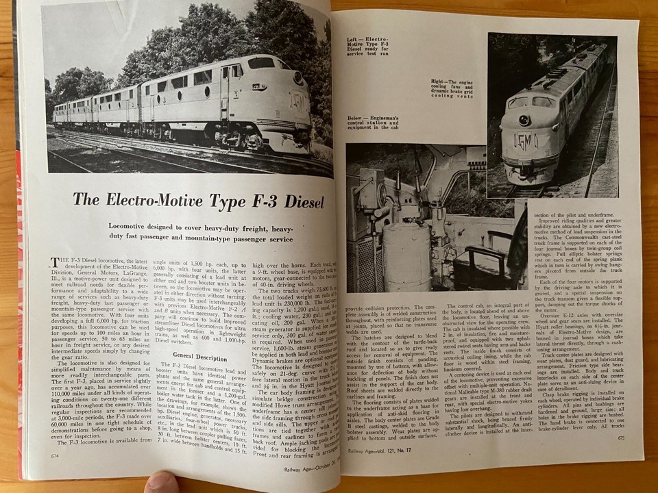 1946 EMD Electro Motive GM General Motors Locomotive F3 Model ...