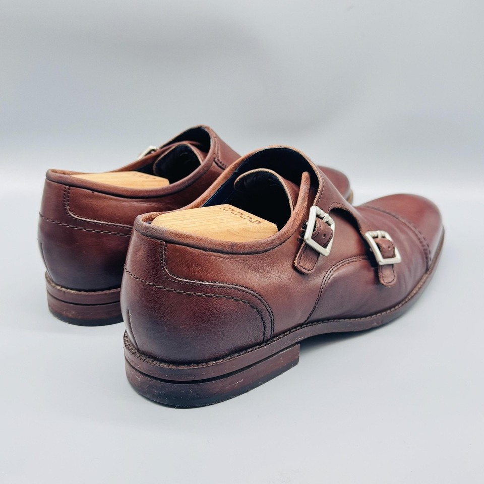 Cole Haan Shoes Mens 11 Brown Leather Grand 360 Double Monk Strap Cap ...