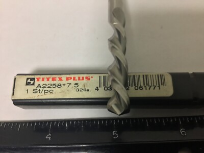 New Titex 7.5mm (.2953") HSS LEFT HAND SM Drill Bit, Parabolic Flutes ...