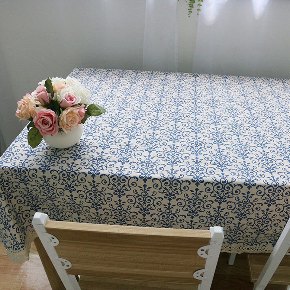 Table Cloth Square Rectangle Tablecloth Lace Edge Dining Cover Deco ...