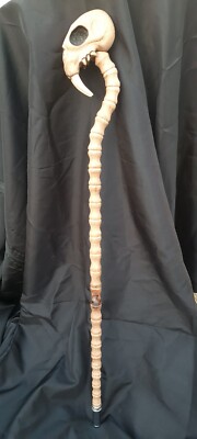 Sabretooth Skull Oak Walking Stick Hand Carved UNIQUE CUSTOM MADE | eBay UK