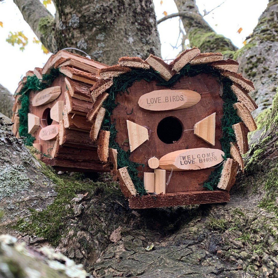 Bird Nest Box Wood Wooden Nesting Boxes Wild Birdhouse Straw Robin ...