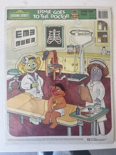 1984 Sesame Street Frame Tray Puzzle "Ernie Goes To The Doctor" | eBay
