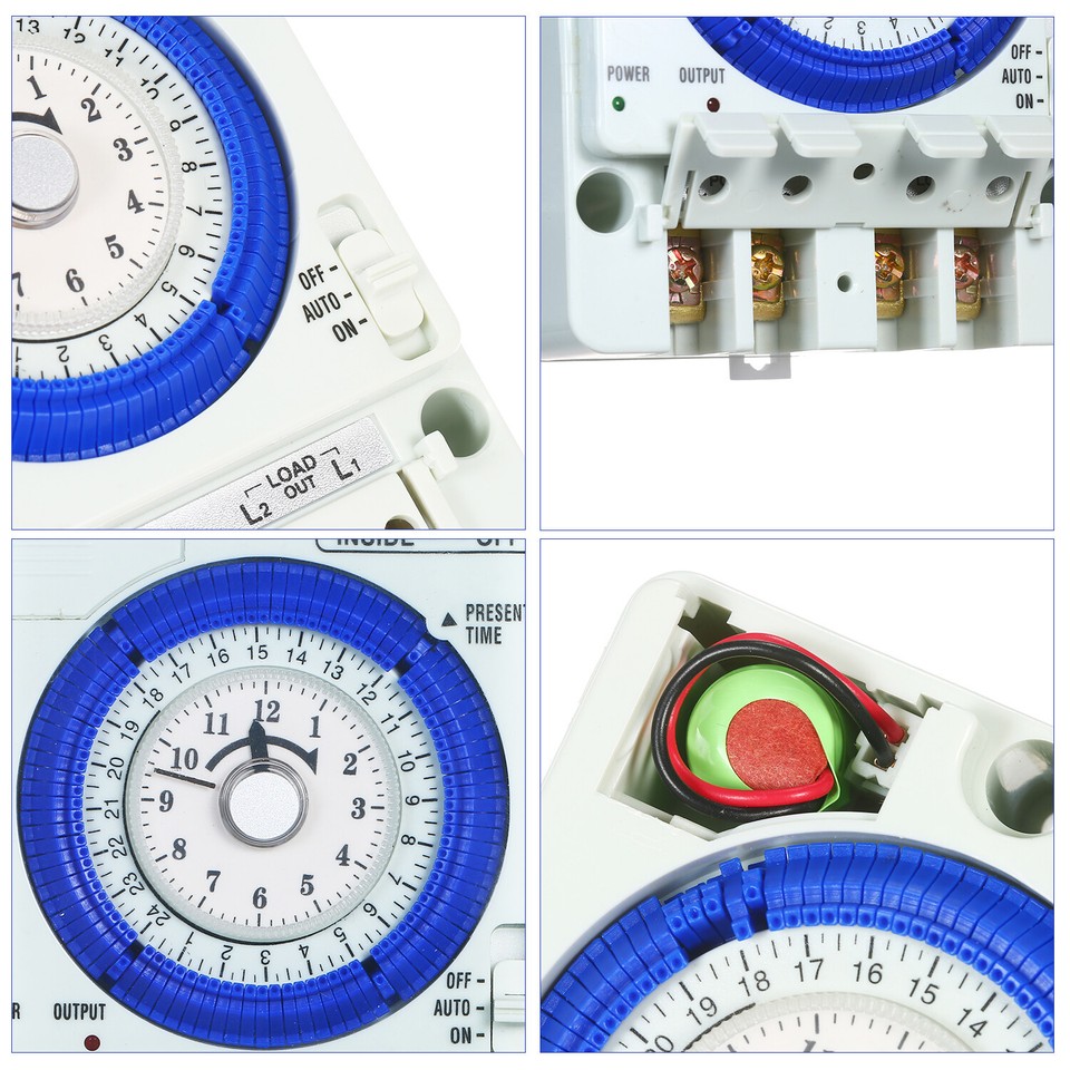 24-Hour Mechanical Timer with 15-Minute Intervals Push Pins Non H6C4 | eBay