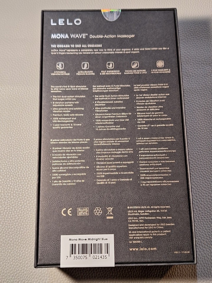 LELO Mona Wave Midnight Blue Double Action Massager NEW IN BOX | eBay