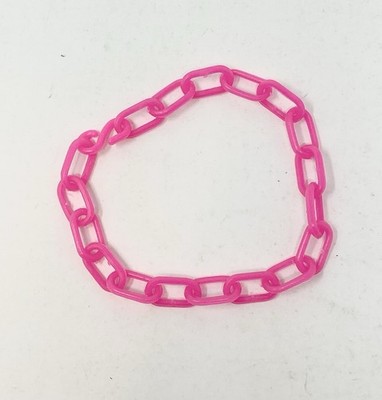 Vintage 80s Plastic 8" Pink Chain Link Bracelet for Clip on bell Charms ...