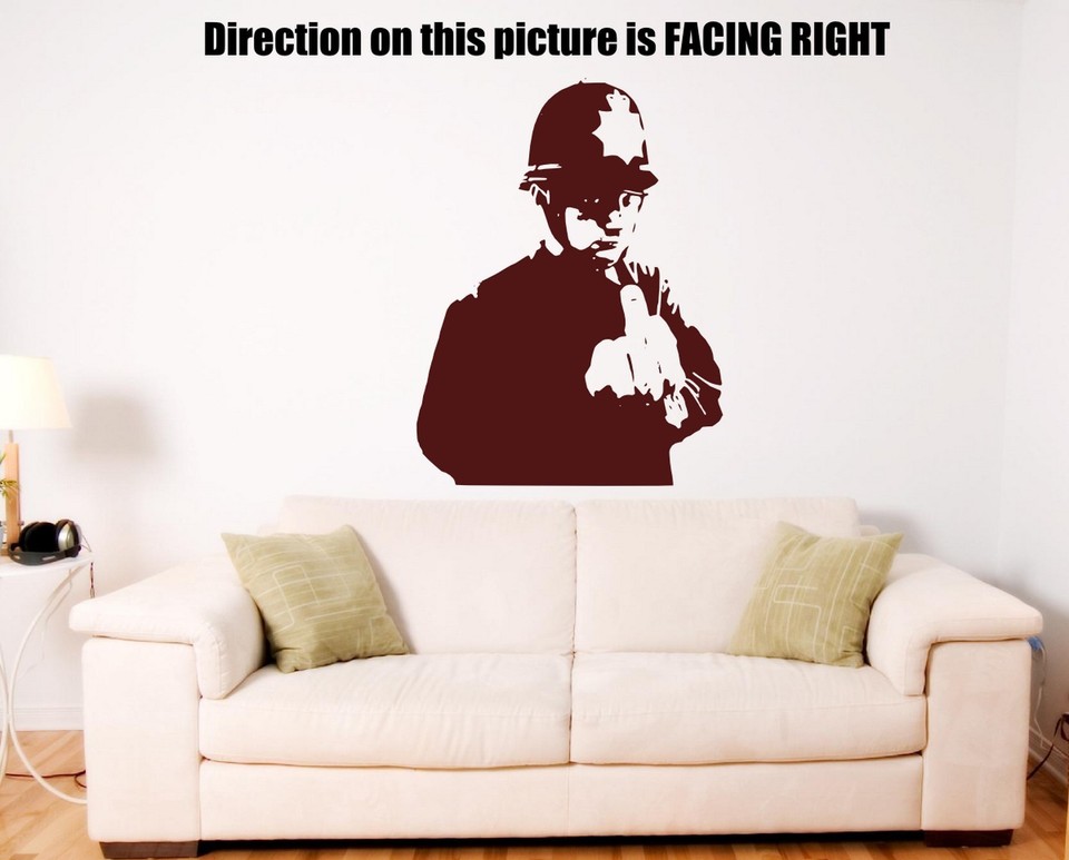 Banksy Graffiti ' Rude Cop ' Large Art Wall Decal Wall Stickers ! HIGH ...