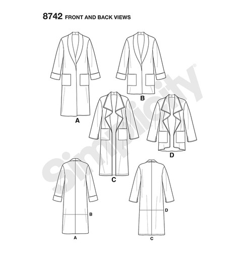 Simplicity Sewing Pattern 8742 Misses 6-24 Easy Loose Cardigan Jacket ...