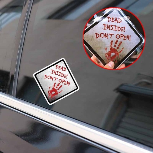 Fear No Zombies with the DEAD INSIDE DONT OPEN Reflective Car Sticker ...