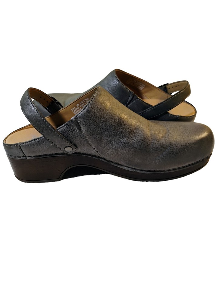 Dansko Gray Mushroom Berry Milled Burnished Strap Clog Size 39 EU 8.5-9 ...
