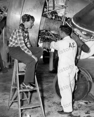 8x10 Print Amelia Earhart with R.D. "Bo" McKneely Lockheed Electra 1937 ...
