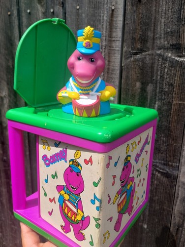 Barney in the Box Pop Up Toy Wind Up Vintage 1993 Hasbro Baby Bop BJ ...