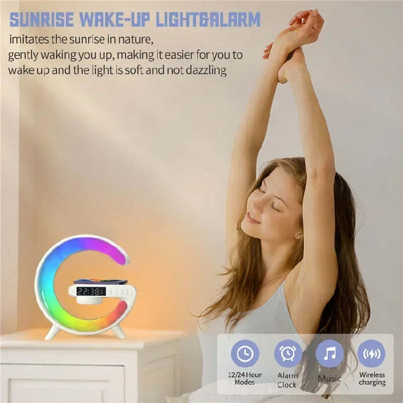 RGB Night Light Lamp Multifunction Alarm Clock TF Blueotooth Speaker ...