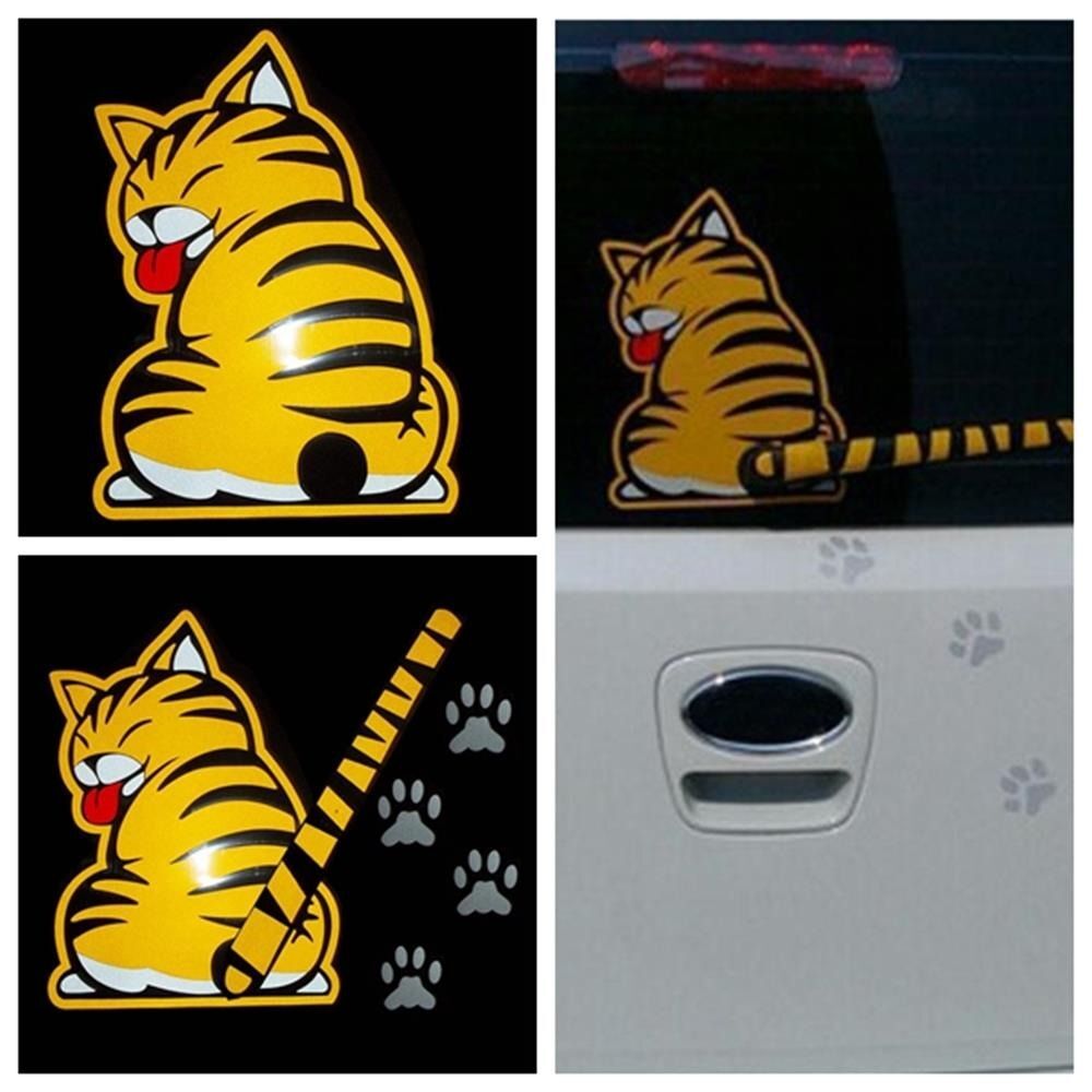 PET Reflecting Material Cat Car Decal with Moving Tail Auto Wiper ...
