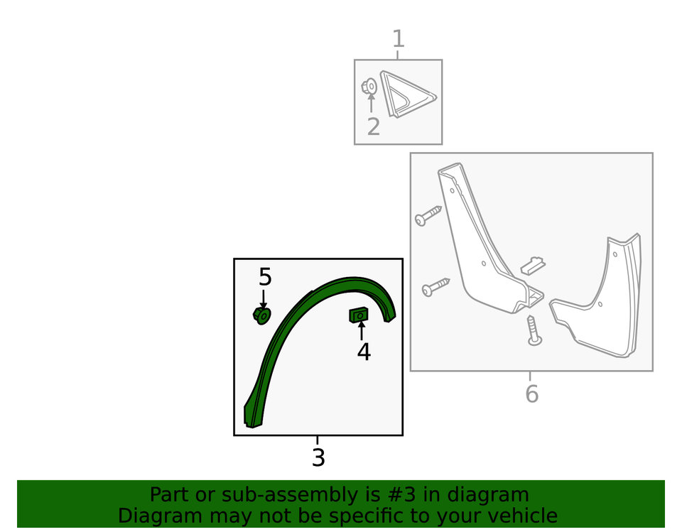 Genuine GM Black Front Passenger Side Wheel Opening Molding 84626702 | eBay