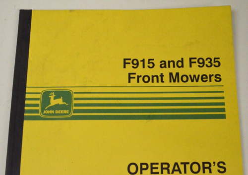 John Deere F915 and F935 Front Mowers - Operator's Manual - FREE ...