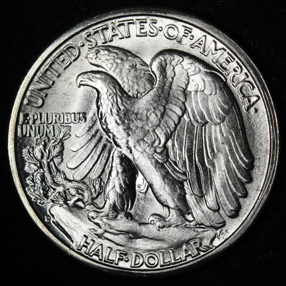 1947-D Walking Liberty Silver Half Dollar GEM BU *UNCIRCULATED* MS E359 ...
