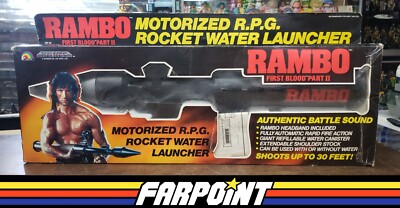 COMPLETE IN BOX 🔥 Vintage RAMBO Motorized RPG Rocket Water Launcher ...