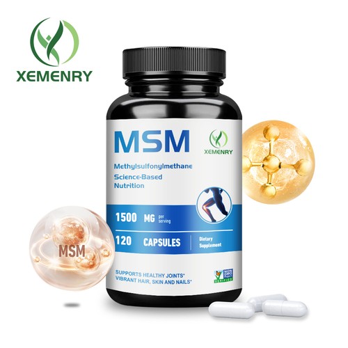 MSM 1500mg - Triple Strength Joint Support, Bone, Skin & Nails Health ...