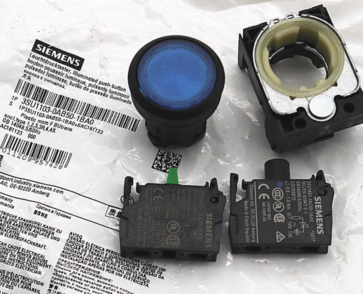 1pcs SIEMENS Push button switch with light 3SU1103-0AB50-1BA0 | eBay