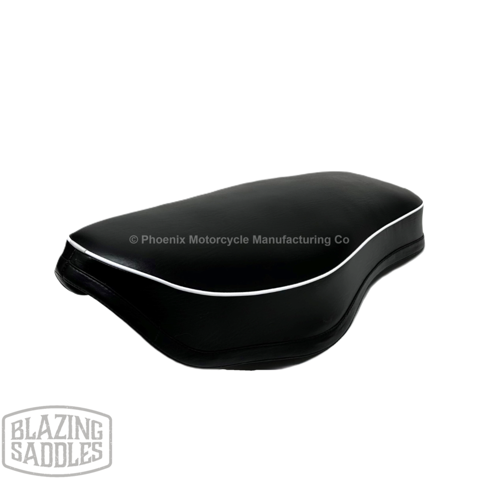 BSA Dual Seat 1954–1962 Round Nose Black White Piping Gold Star | eBay UK