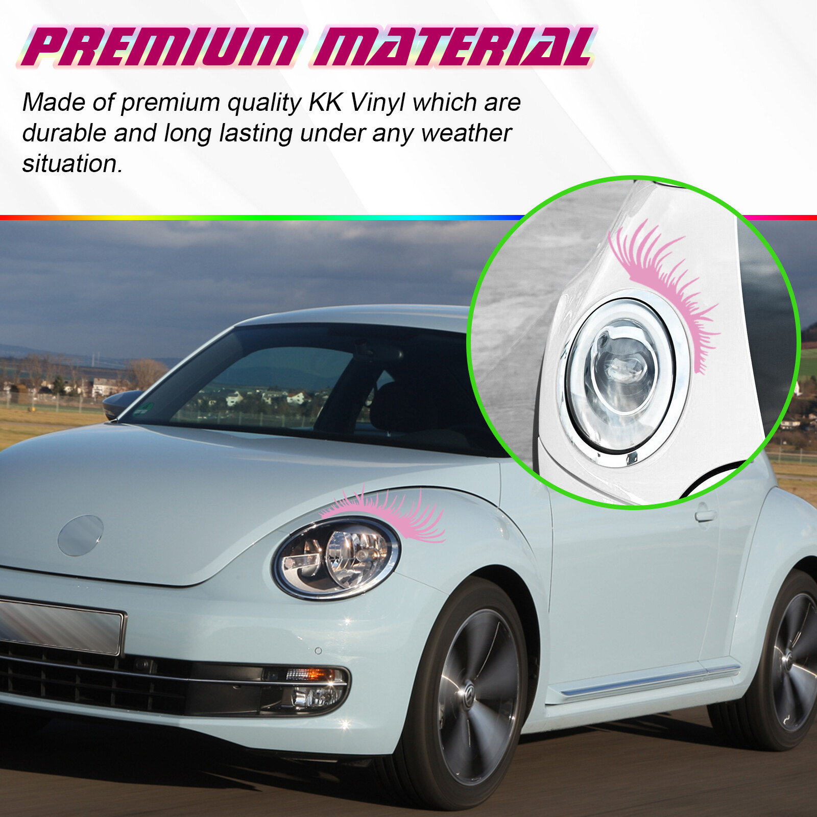 Eyelashes Eyebrow Car Headlight Sticker 2Pairs Body Decal KK Vinyl ...