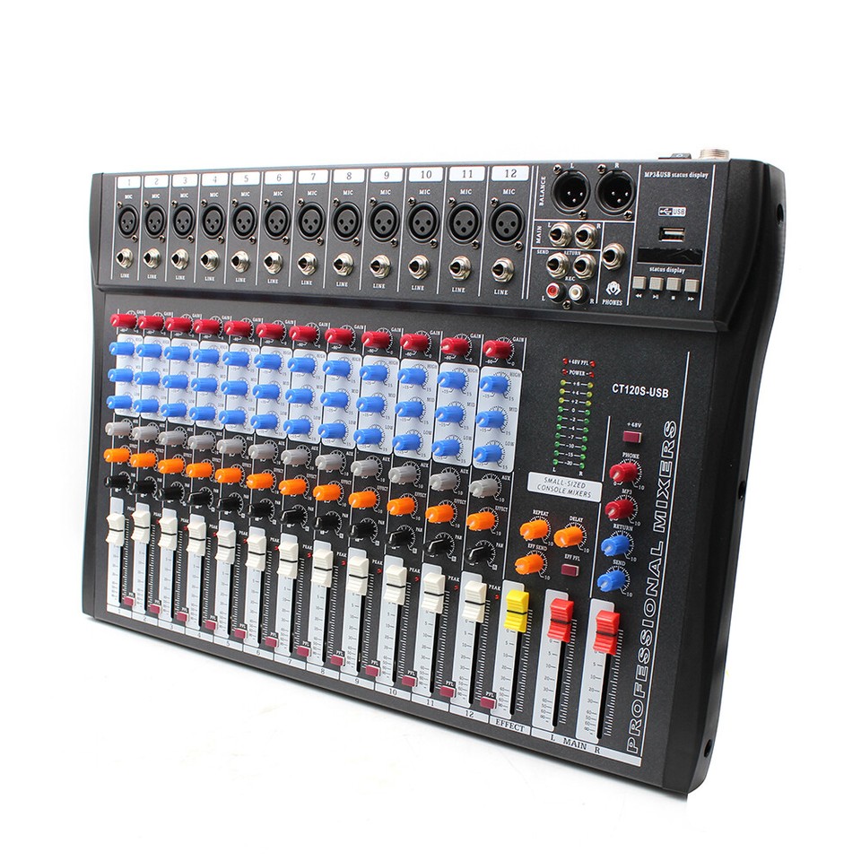 Professional Live Studio Audio Mixer 12-Channel Mixing Console USB ...