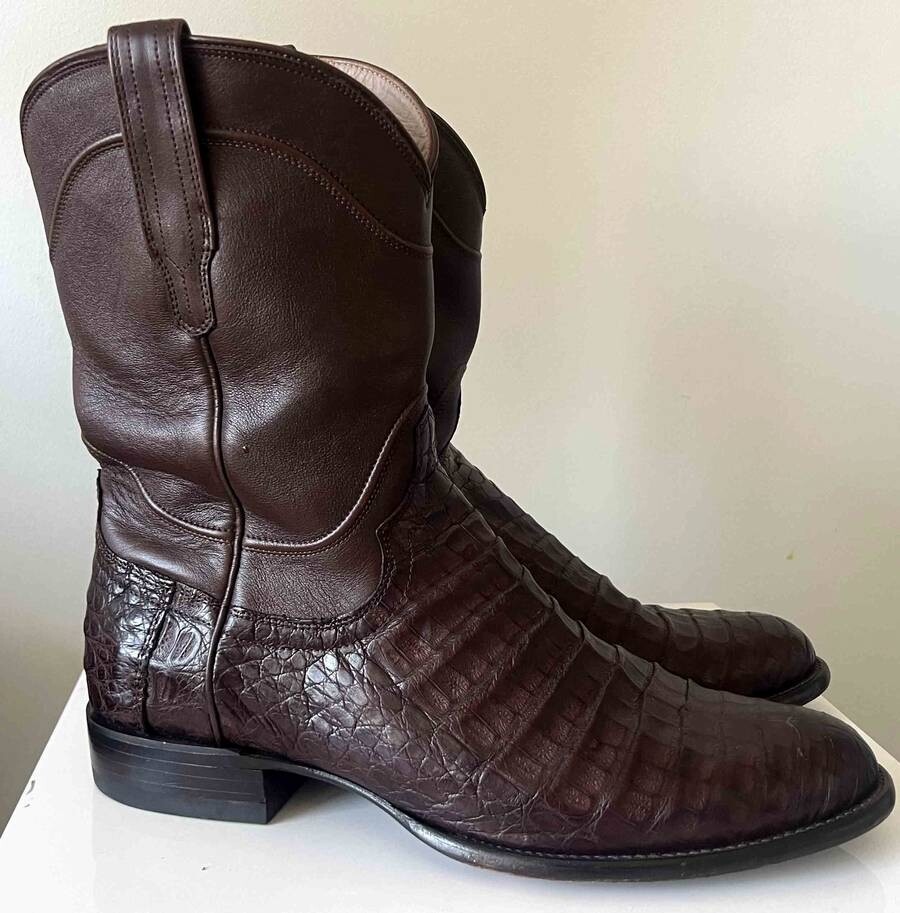 TECOVAS ALLIGATOR / CAIMAN / CROCODILE WESTERN ROPER COWBOY BOOTS MEN ...