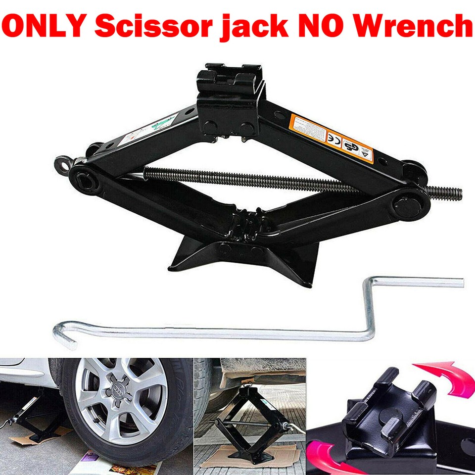 Heavy Duty 2 Ton Scissor Jack + Extendable Wheel Wrench Car Van Repair ...
