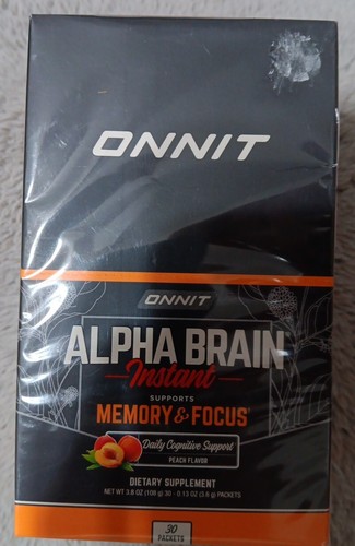 Onnit Alpha Brain Instant Nat. Peach Memory & Focus - 30 Packets - Exp ...