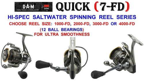 HIGH SPEC DAM QUICK 7 FD HIGH SPEED SALTWATER SPINNING REEL 1000 2000 3000 4000 | eBay UK