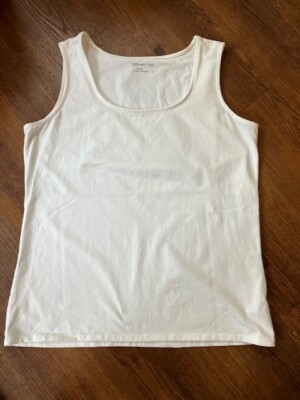 COLDWATER CREEK STRETCH COTTON/spandex SLEEVELESS SHELL TANK Size Large ...