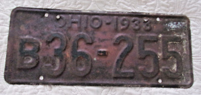 Vintage FINE 1933 'DEPRESSION ERA' OHIO License Plate SOLID PATINA | eBay