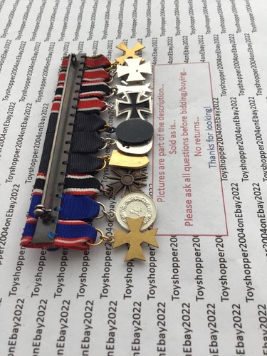 German WW2 1957 Navy Veteran Bundeswehr 10 Miniature Medal Bar Iron ...