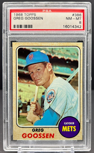1968 Topps Baseball Greg Goossen PSA 8 NM-MT New York Mets Card #386 ...