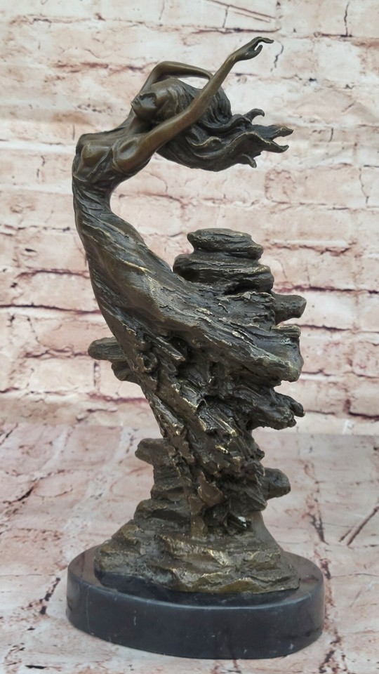 100% solid Bronze Sculpture Art Nouvea Floating Girl by Vitaleh Lost ...
