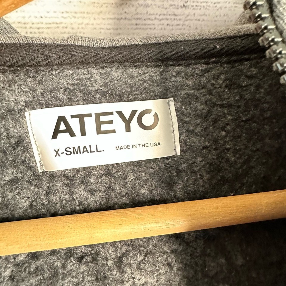 Ateyo Mens Womens Tech Zip Up Gaming Hoodie Sweatshirt Gray size XS | eBay