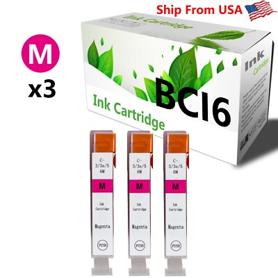(3PK,Magenta) BCI6 Ink Cartridge BCI-6 for PIXMA iP5200 MP600 Printer ...