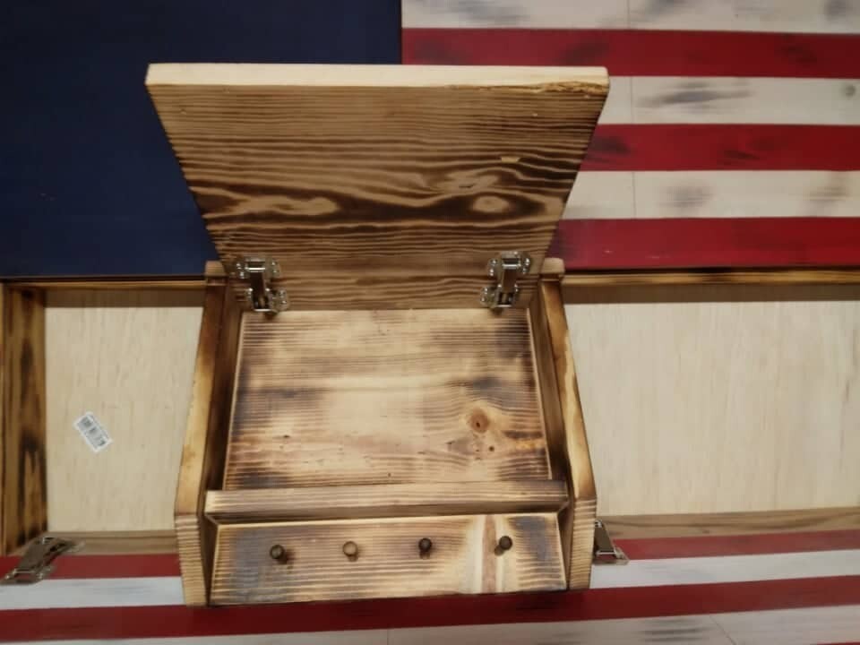 Handmade Wooden Gun Concealment Shelf Key Holder | eBay