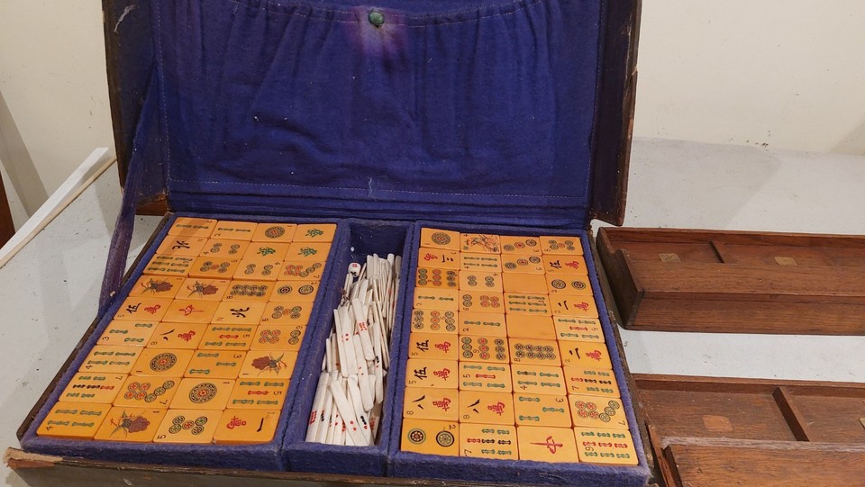 Mahjong Set, Original with 3 Racks | eBay UK