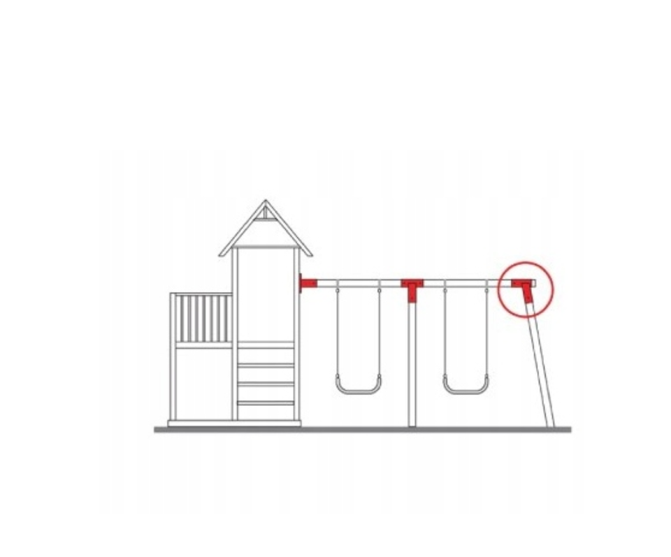 SWING CORNER METAL BRACKET SQUARE/ROUND FOR WOODEN CLIMBING FRAME ...