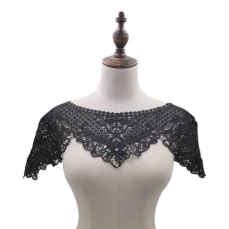 Women Small Shawls Fake Collars Pearl Button Detachable O-Neck Doll ...