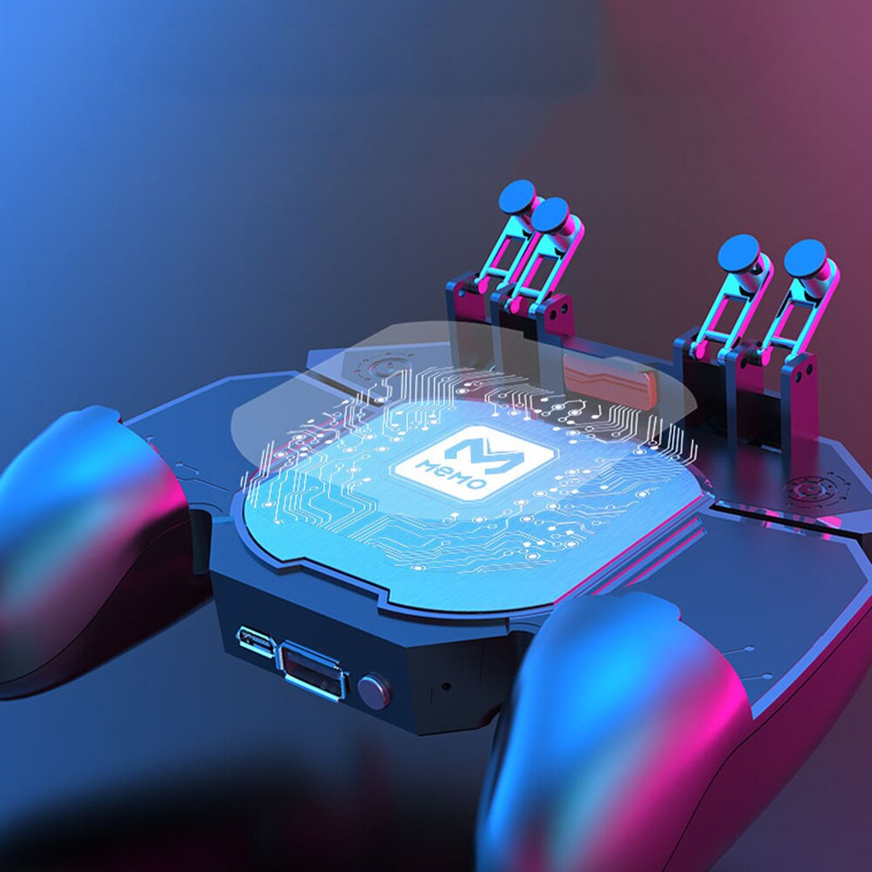 PUBG Mobile Controller Radiator Cooling Phone Gamepad 4 Trigger for ...