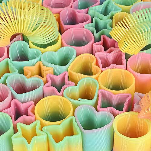Rainbow Spring Toy Assortment - (Pack of 50) Mini Plastic Coil Spring ...