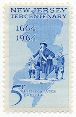 1964 New Jersey Statehood Single 5c Postage Stamp - Sc# 1247 - MNH,OG ...