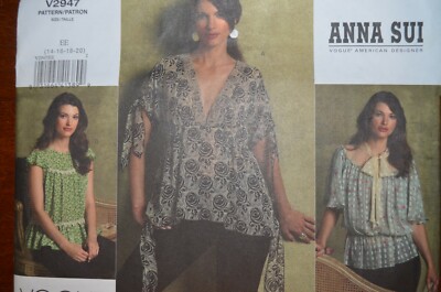 Vogue 2947 designer unlined blouses pattern - Sizes 14-16-18-20 New ...